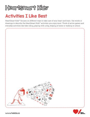 Activities I like best - HeartSmart Kids™