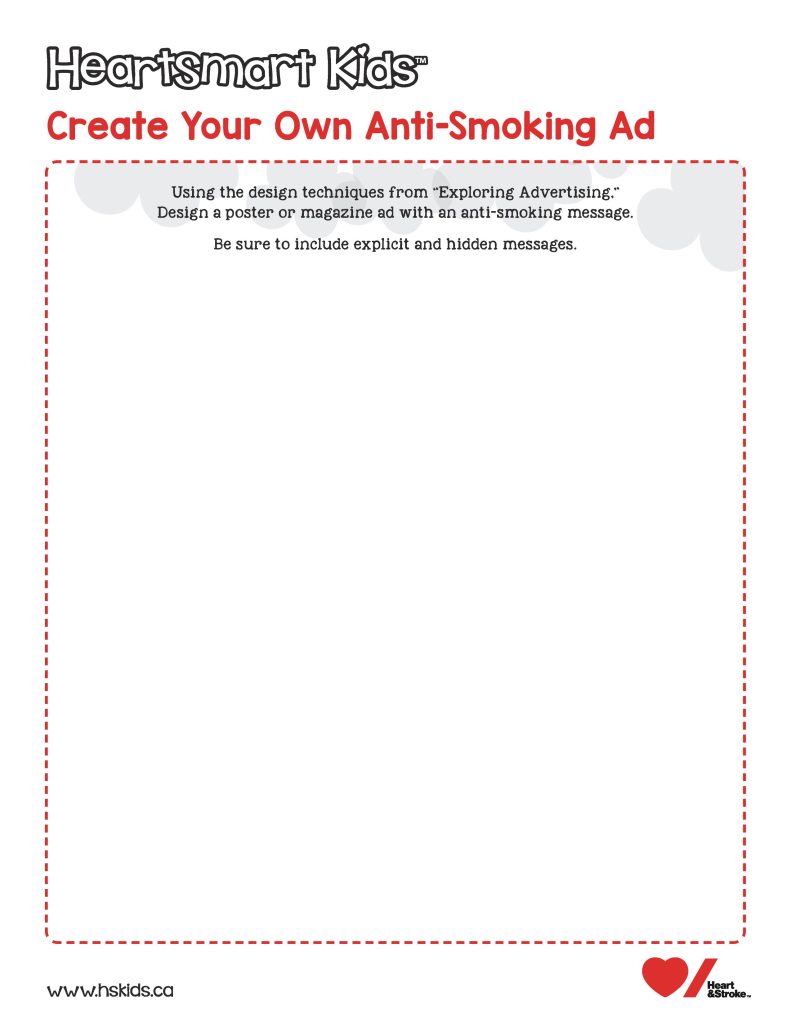 create your own anti-smoking ad - HeartSmart Kids™