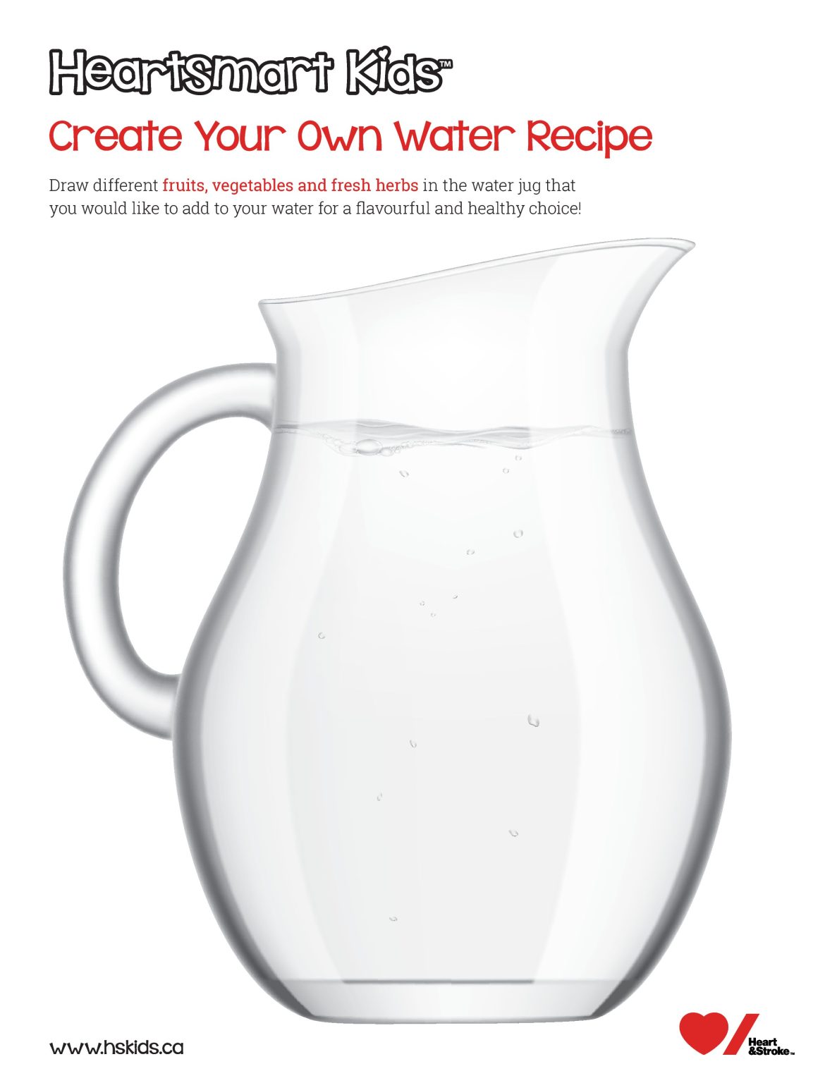 Create Your Own Water Recipe - HeartSmart Kids™