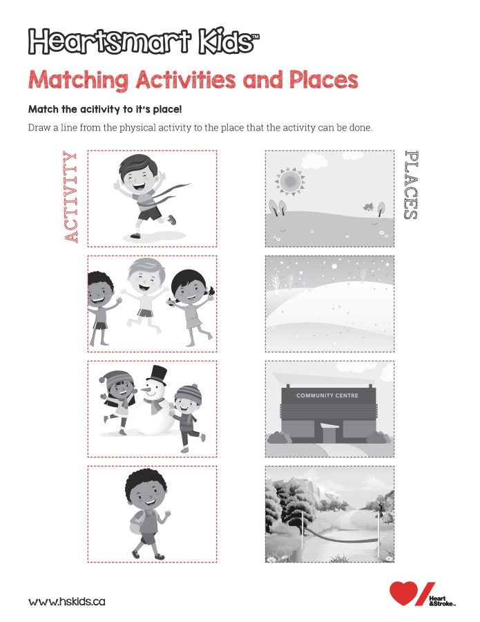 Matching Activities & Places - HeartSmart Kids™